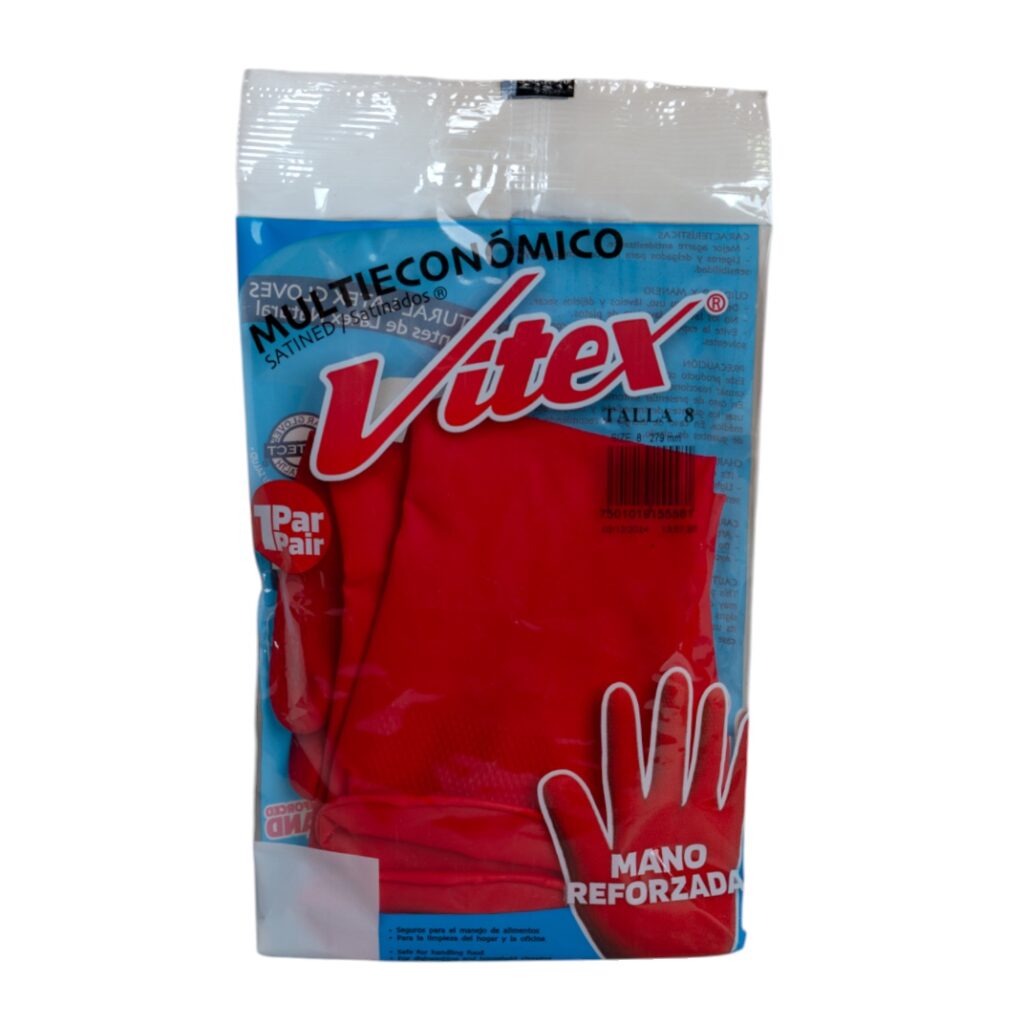 VITEX GUANTES MULTIECONOMICO ROJO #8 – SAROS Cleaning