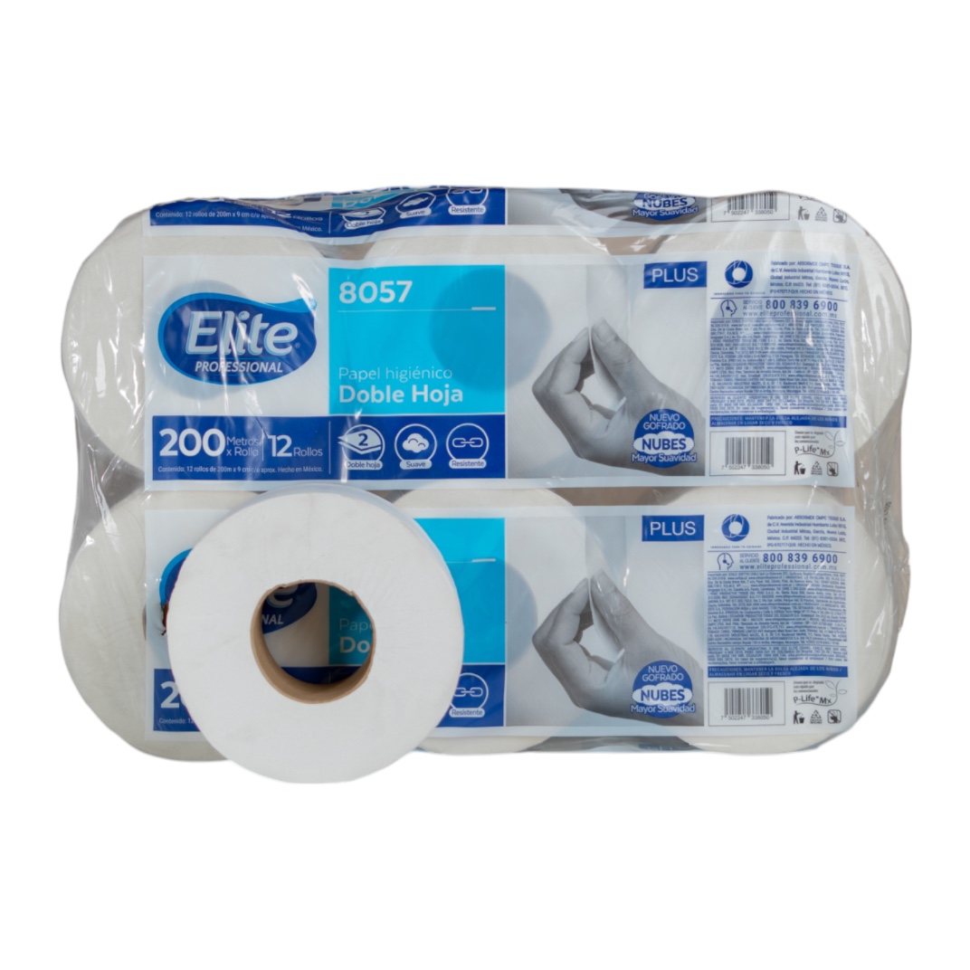 PAPEL HIGIENICO ELITE 200 M CAJA C/12 PZ – SAROS Cleaning